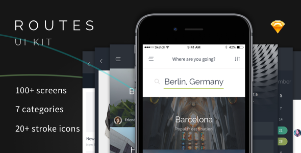 Routes UI Kit - 100+ iOS Screens for Sketch TFx FxTheme